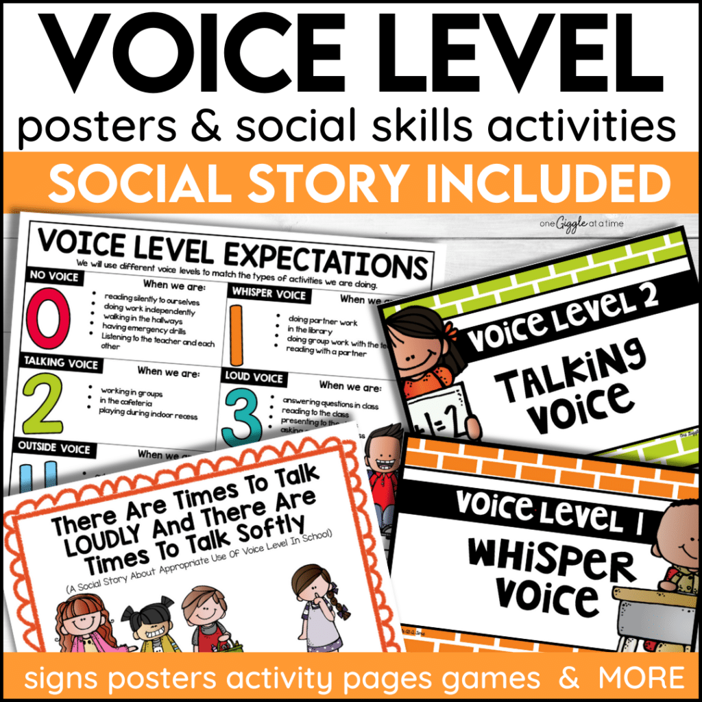 Voice Level Charts Signs Posters Social Stories Classroom Expectations ...