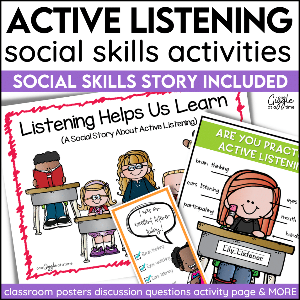 Social Stories Whole Body Active Listening Self Control Regulation SEL ...