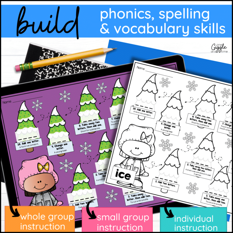 Word Ladders Winter Word Work Literacy Centers Activities 1st 2nd 3rd ...