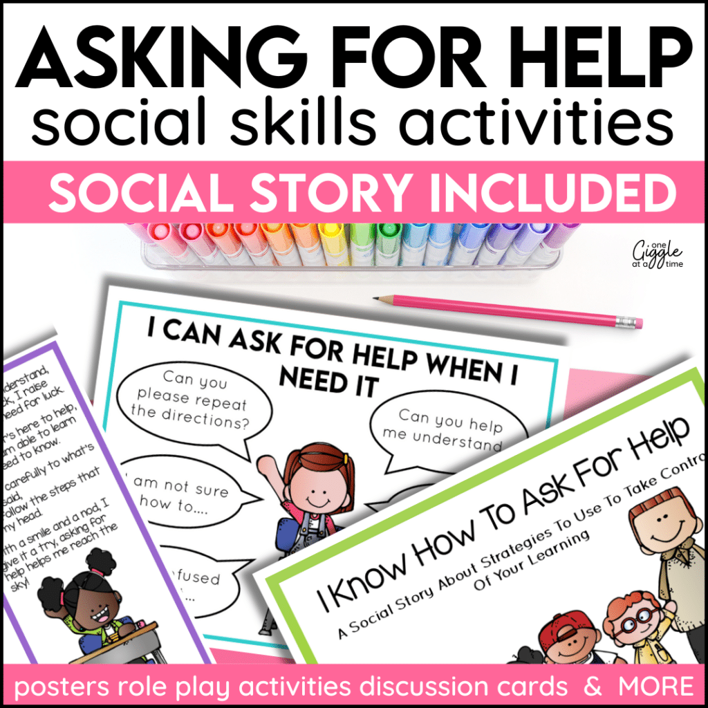 Asking for Help Social Story Listening Following Directions Executive ...