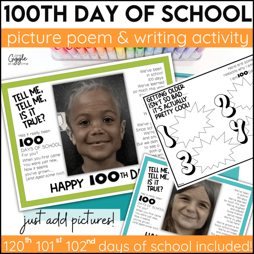 100th Day Of School Activities Picture Poem Writing Prompt Old Person ...