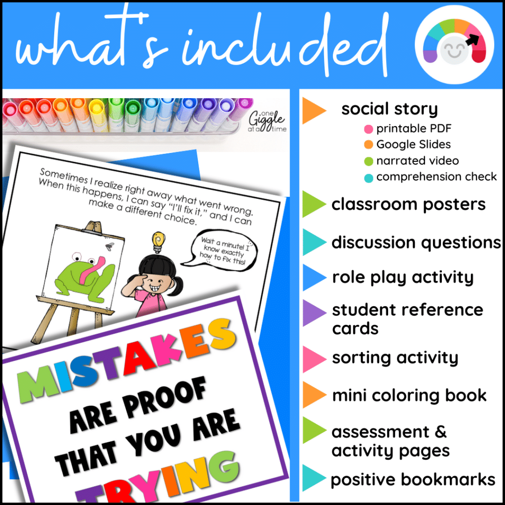 Making Mistakes Flexible Thinking Social Story Self Regulation ...