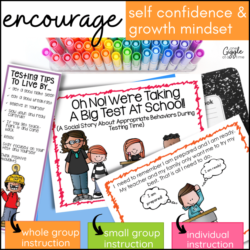 Test Anxiety Social Story Test Taking Strategies Tips Bookmarks ...