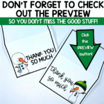 Printable Christmas Thank You Cards Notes from Teacher to Student ...