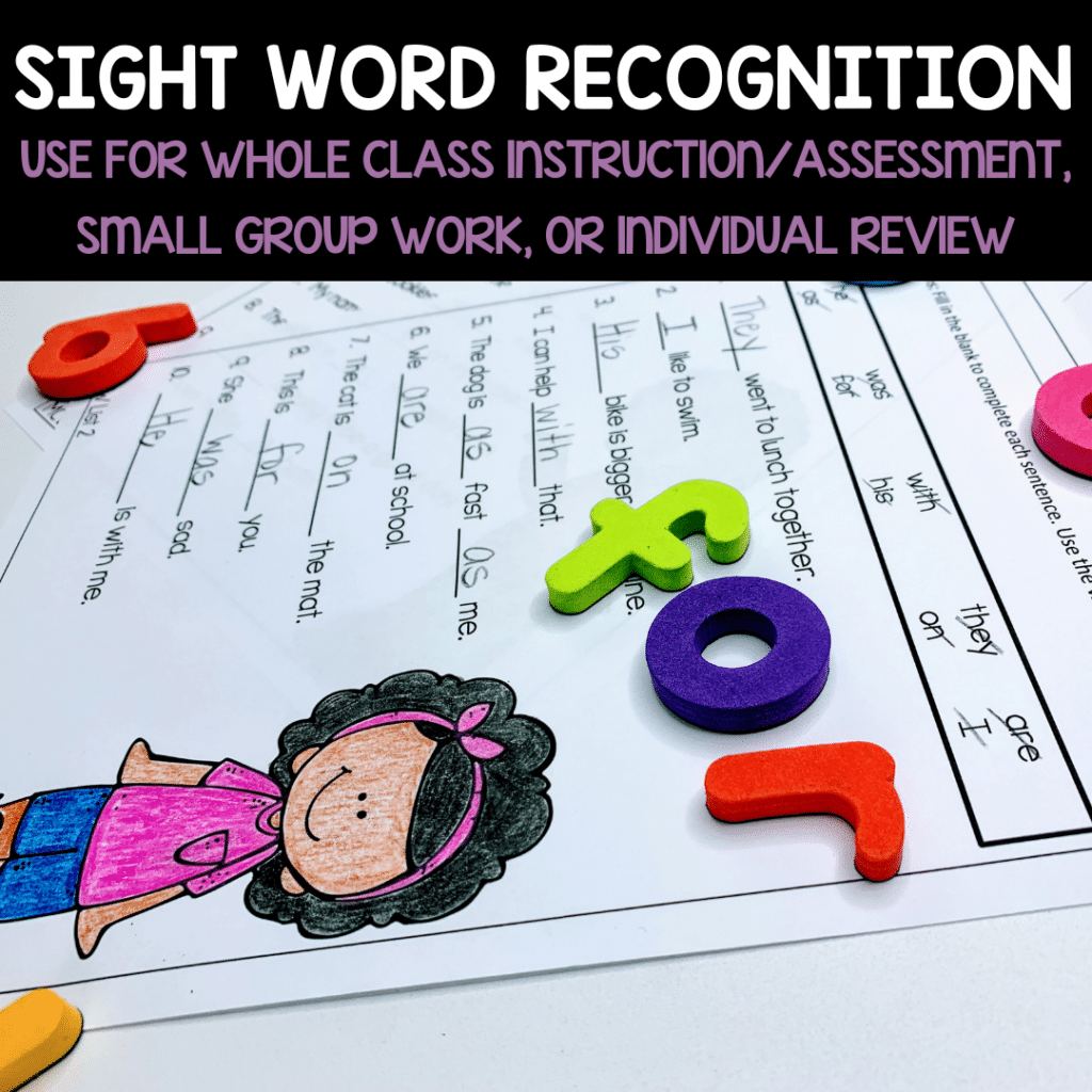 1st Grade Fill in the Blank Sight Word Sentences Practice Worksheets ...