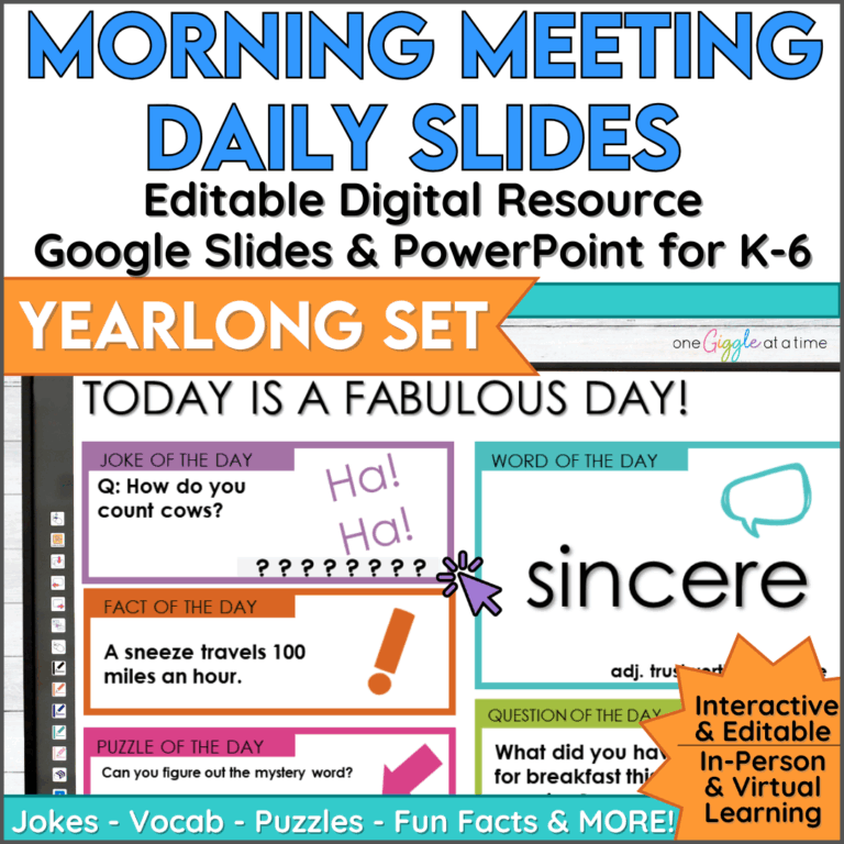 Editable Morning Meeting Daily Slides Activities Google Slides Digital ...