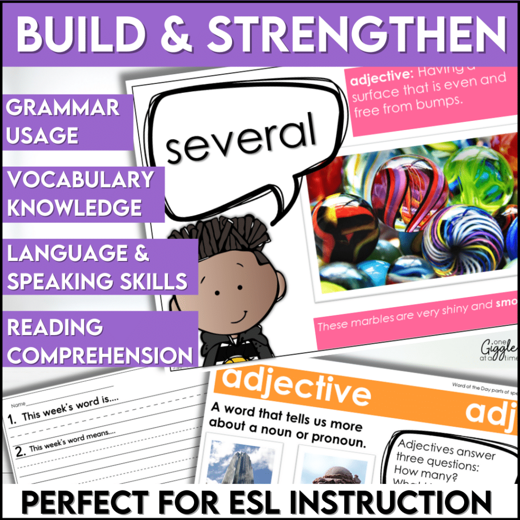 Word of the Day Vocabulary Cards for 2nd Grade – ESL Printable ...