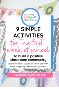 9 Simple Activities for the First Week of School to Build a Positive ...