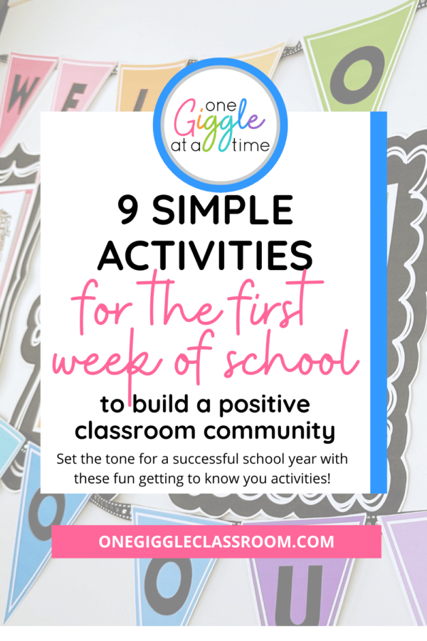 9 Simple Activities for the First Week of School to Build a Positive ...