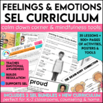 Identifying Feelings & Emotions Lessons Worksheets Calm Down Corner ...