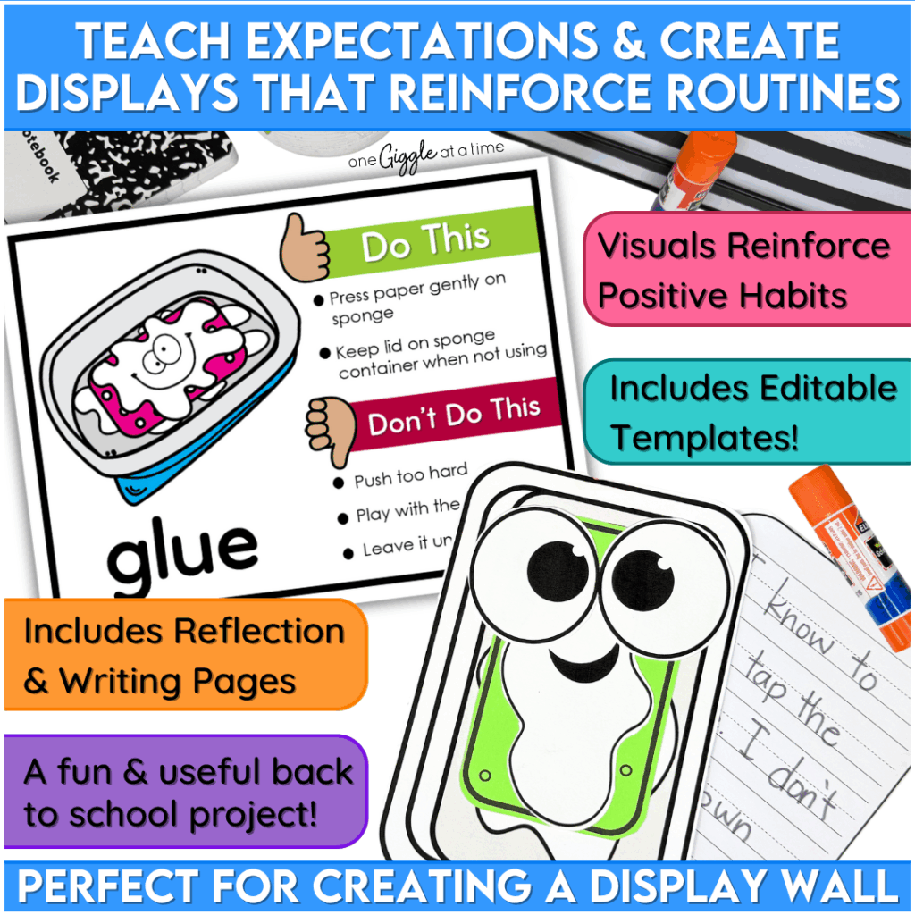 How To Use School Supplies Social Story Glue Practice Pages Crafts ...