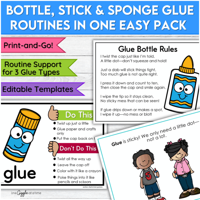 How To Use School Supplies Social Story Glue Practice Pages Crafts ...