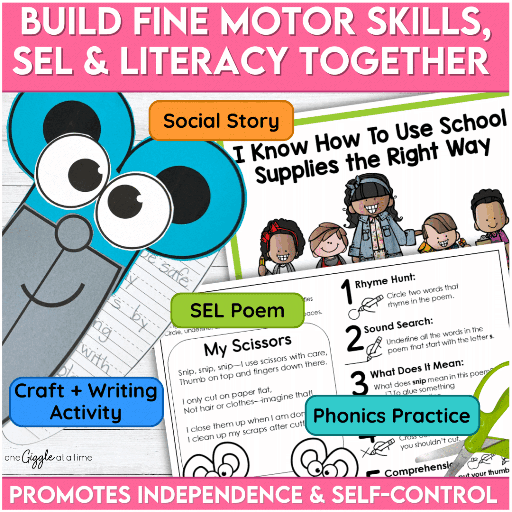 How to Use Scissors Cutting Practice Skills Safety School Supplies ...