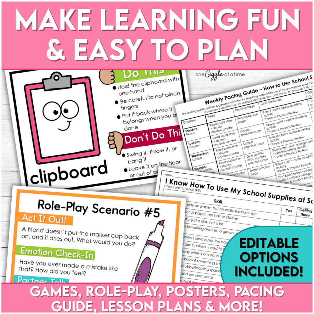 Back to School Using Supplies Bulletin Board Crafts Activities Poems ...