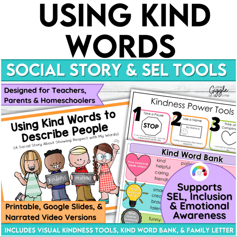 Using Kind Words Social Story SEL Tools for Respect Inclusion Social ...