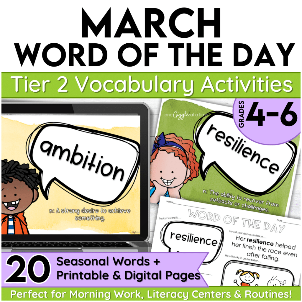 March Word of the Day BUNDLE Seasonal Tier 2 Vocabulary Activities 1st ...