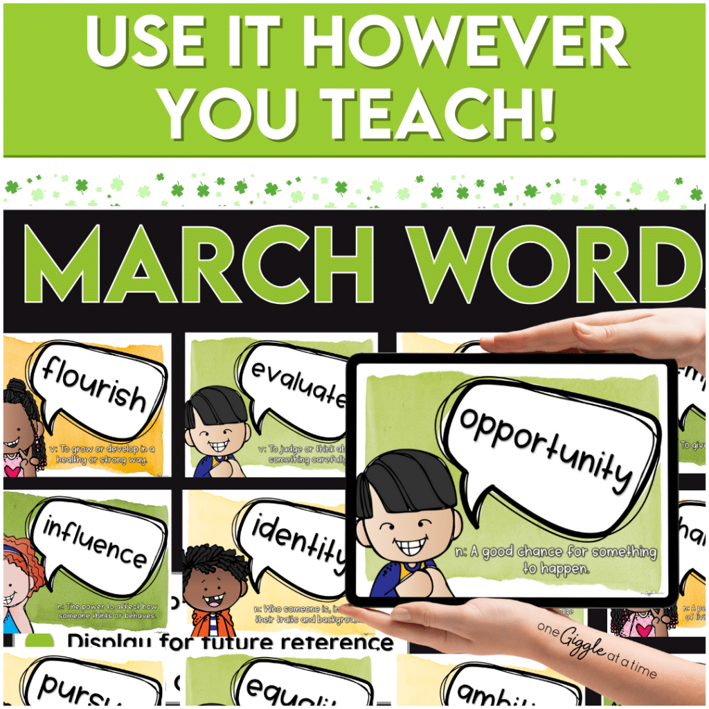 March Word of the Day Seasonal Tier 2 Vocabulary Activities Grades 4–6 ...