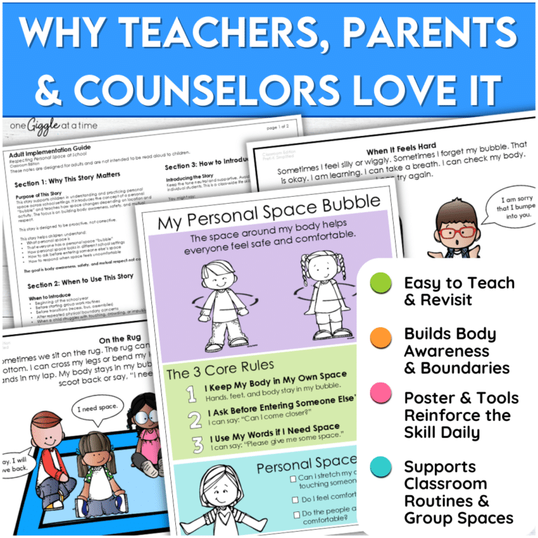 Personal Space Social Story & Visuals Classroom Boundaries SEL Resource ...